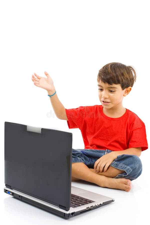 Child with Notebook stock photo. Image of look, laptop - 12844842