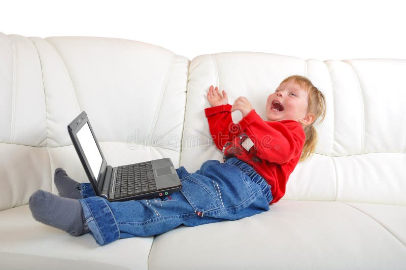 Child with notebook stock photo. Image of learning, keyboard - 13508094