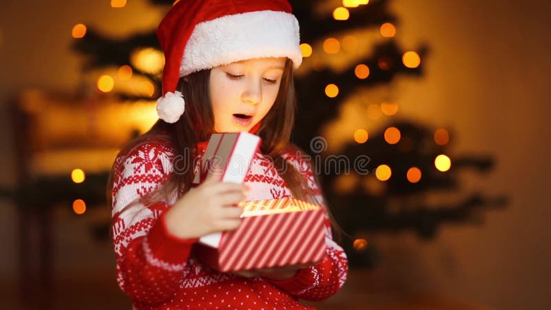 Child Opens Magic Gift Box. Stock Footage - Video of caucasian ...