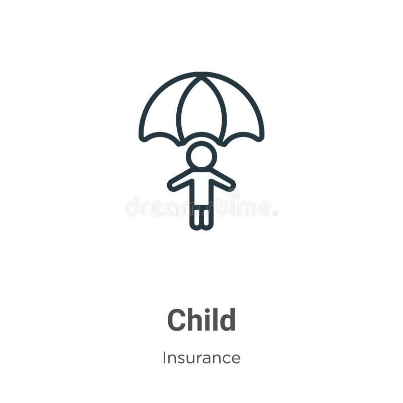 Child with Man Outline Icon. Isolated Line Vector Illustration from ...