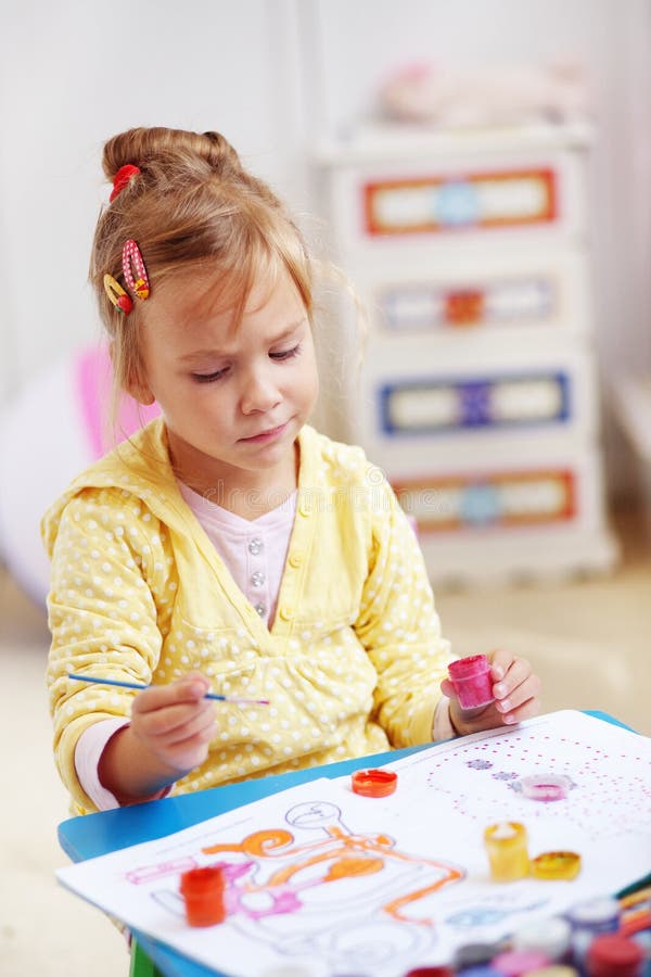Child painting stock image. Image of child, casual, little - 19989601
