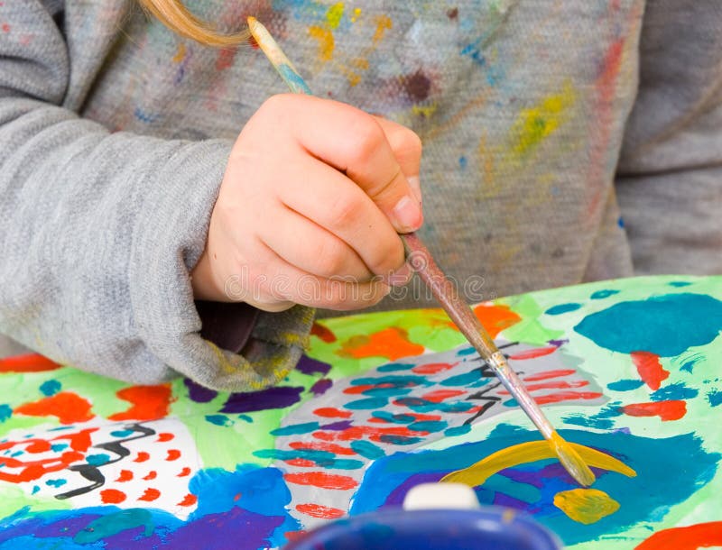 Child Painting stock image. Image of pencil, activity - 22149779