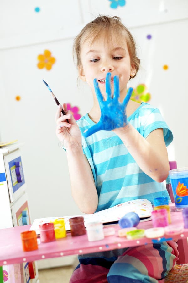 Child painting stock photo. Image of interior, development - 24473074