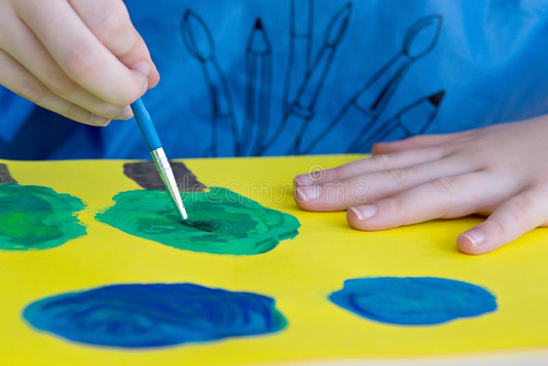 Child is painting stock image. Image of single, youngster - 24617367
