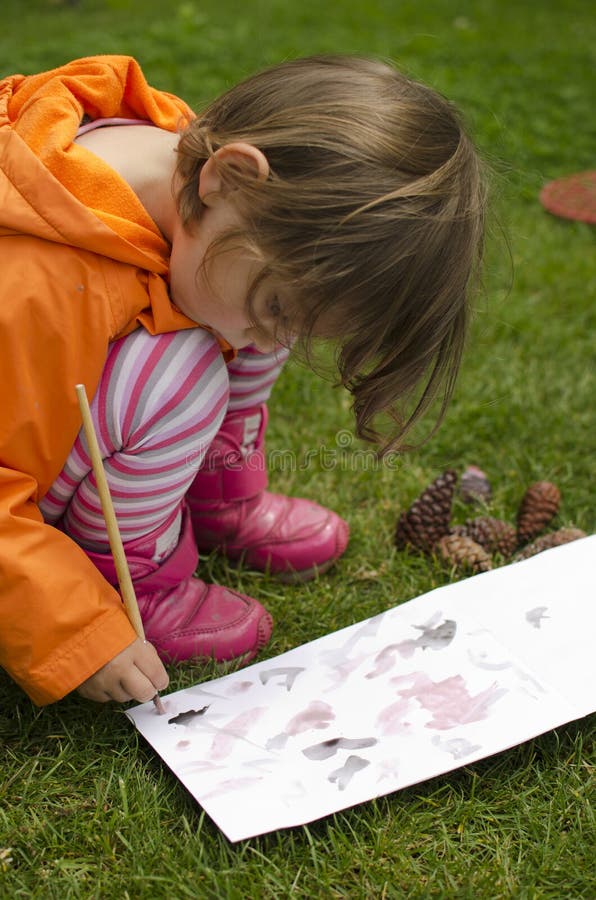 Child painting stock image. Image of enjoying, child - 24927161