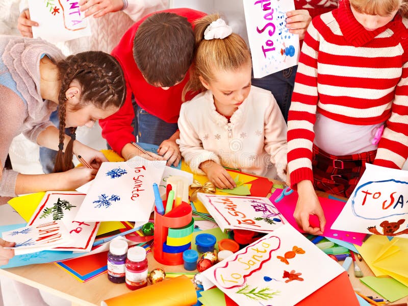 Child Painting at Art School. Stock Photo - Image of kindergarten ...