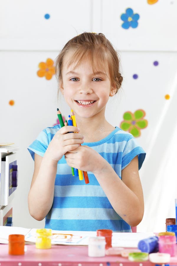 Child painting stock image. Image of cute, casual, childhood - 34892227