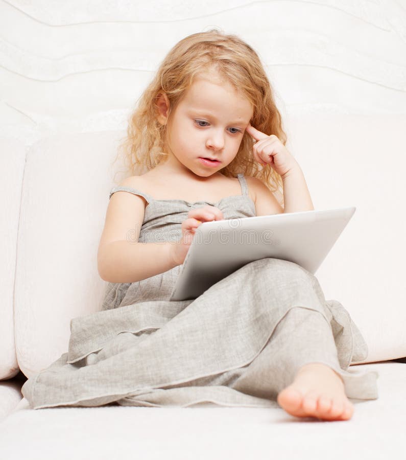 Child with pc at home stock photo. Image of little, indoors - 88301668