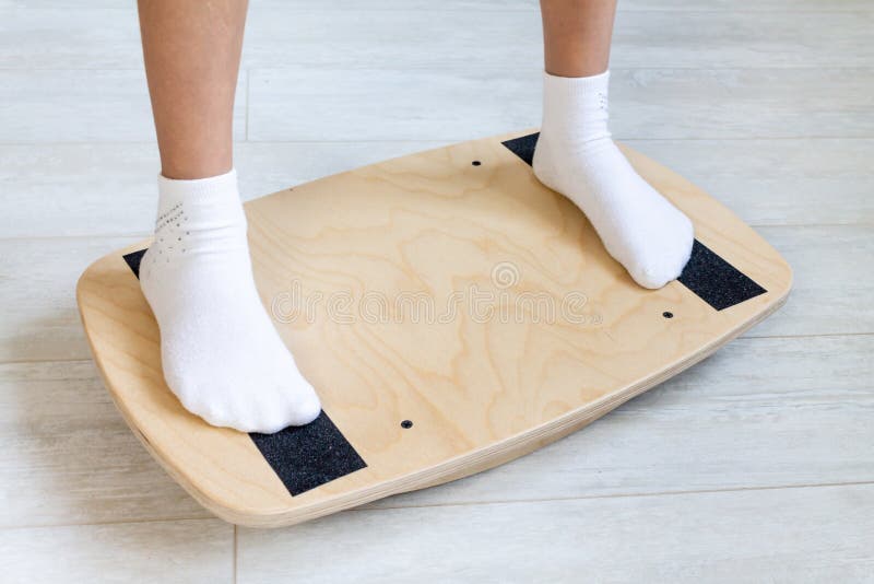 The Child Performs Exercises on the Balancer from the Valgus of the ...
