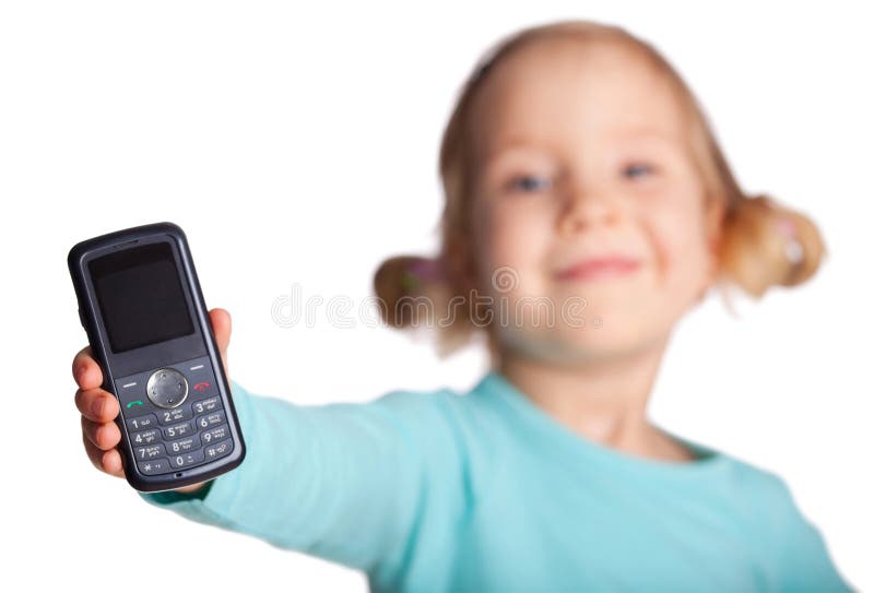 Child with phone stock photo. Image of girl, smiling - 18717704