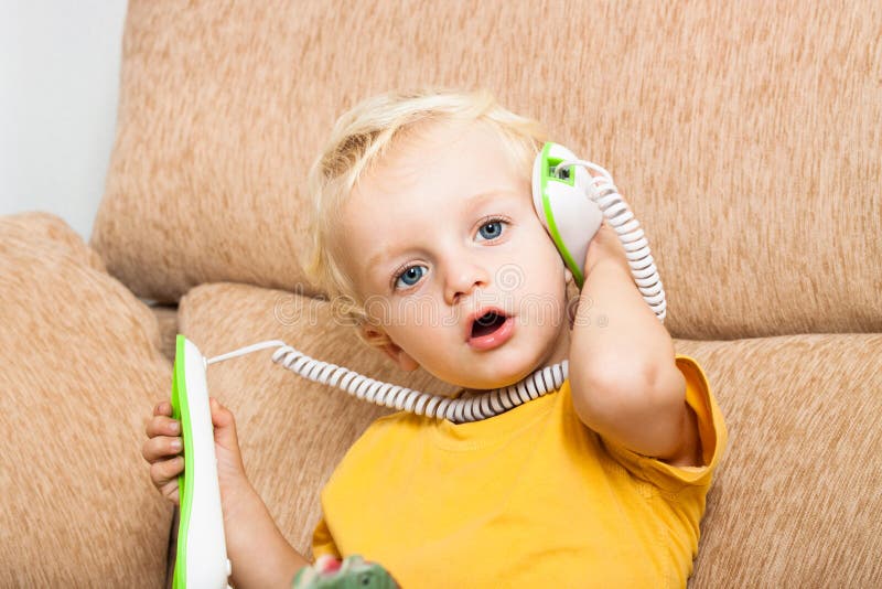 Child phone call stock image. Image of little, childhood - 28286347