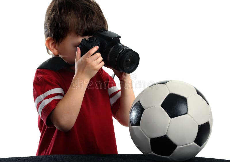 Child Photographed a Soccer Ball Stock Photo - Image of childhood ...