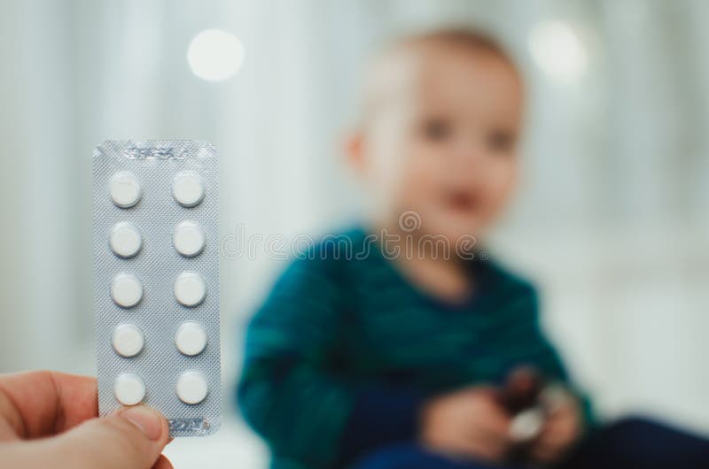 Child with pills stock photo. Image of finger, hospital - 86700280