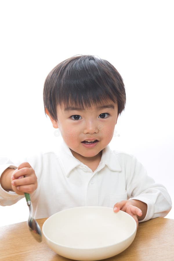 Child and plate stock photo. Image of japanese, asian - 24387154