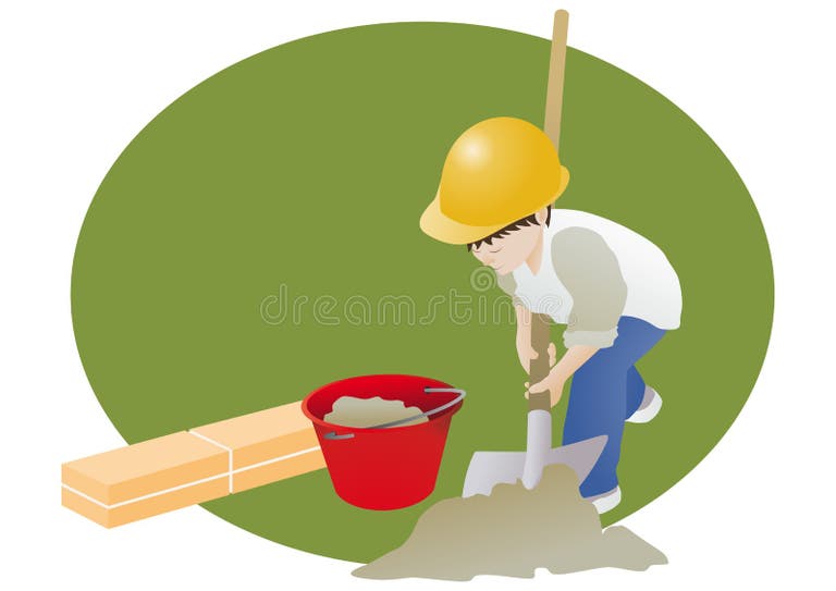 Child Played the Bricklayer Stock Vector - Illustration of smile, kids ...