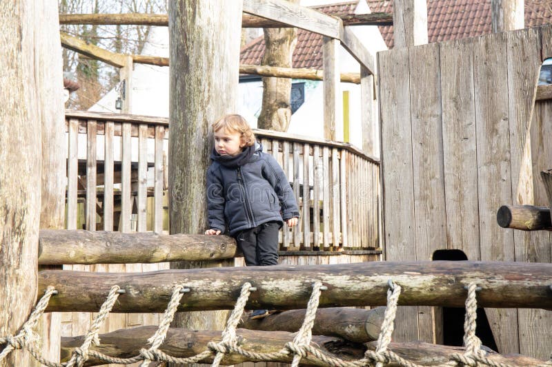 Caucasian Child in the Play Park Editorial Stock Image - Image of child ...