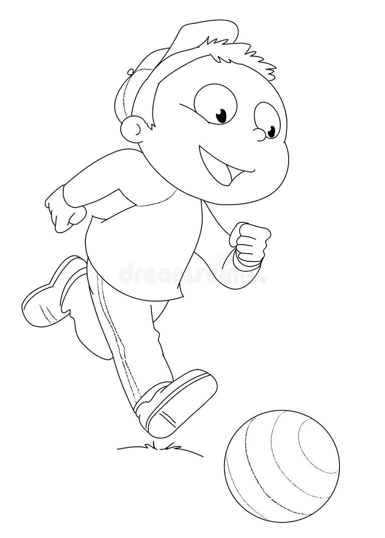 Cartoon Coloring Boy Run Stock Illustrations – 233 Cartoon Coloring Boy ...