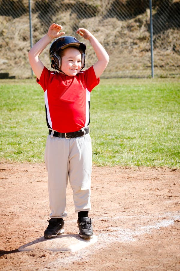 Child playing baseball stock photo. Image of youth, league - 29695810
