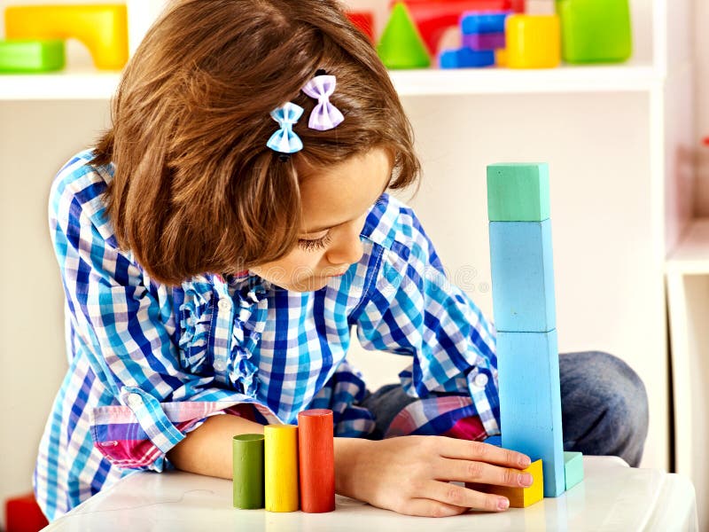 Child playing bricks. stock photo. Image of learn, leisure - 36941986