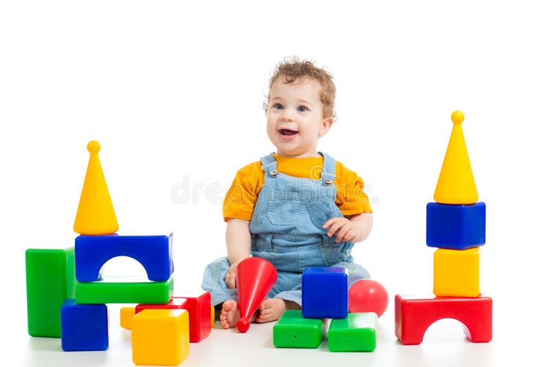Child Playing Building Blocks Stock Photo - Image of builder ...