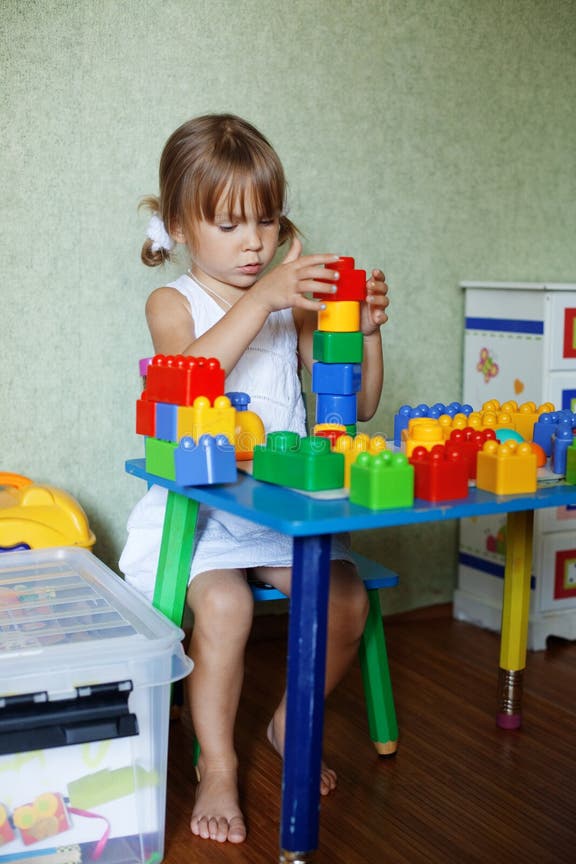 Child Playing with Constructor Stock Image - Image of construct, game ...