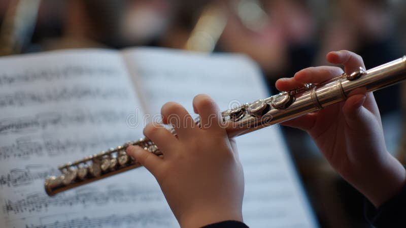 Child Playing Flute Musical Notes Background Stock Photos - Free ...