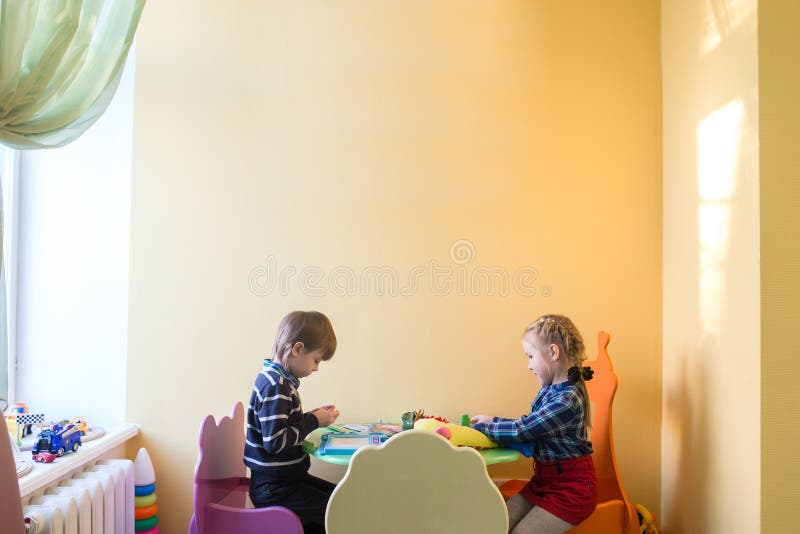 Child Playing with at His Table Stock Photo - Image of decoration ...