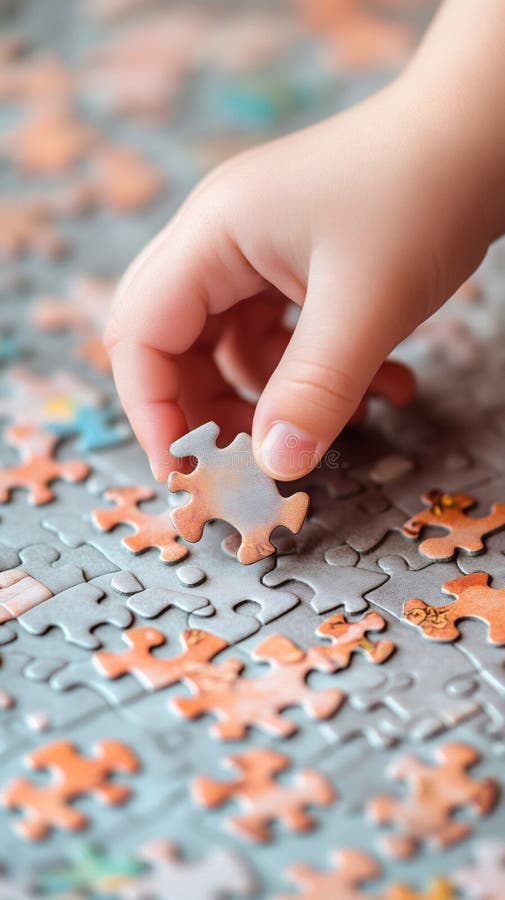 Child Playing with Jigsaw Puzzle, Developing Problem Solving Skills ...