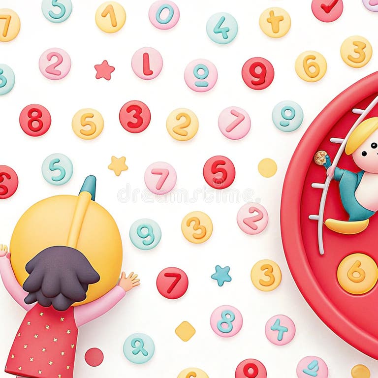 Child Playing Numbers Clock Learning Educational Background Stock Image ...