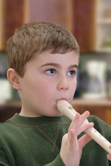 Child Playing Recorder stock image. Image of recorder - 12829217