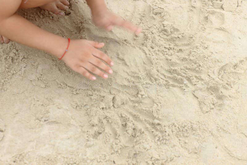 Child playing sand stock photo. Image of finger, activity - 147598444