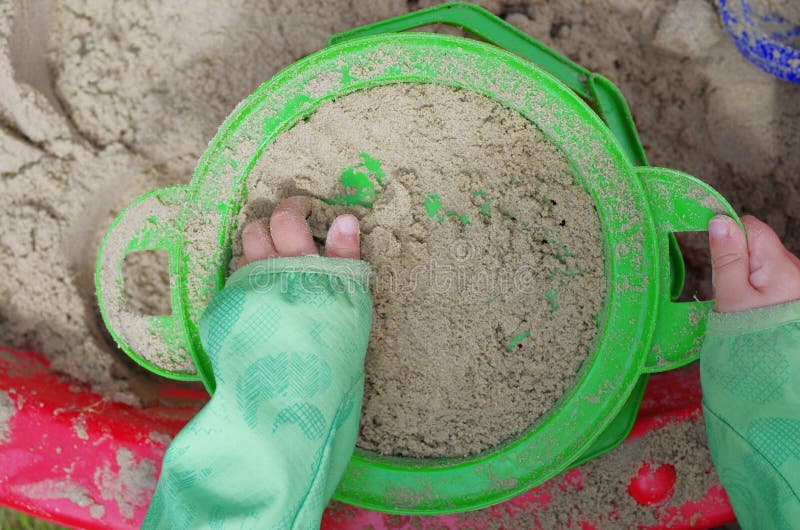 Child Playing Sand Sieve Sieving Stock Image - Image of child ...