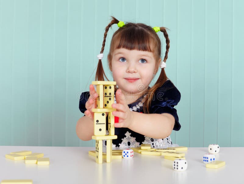 Child Playing with Small Toys at Table Stock Image - Image of play ...