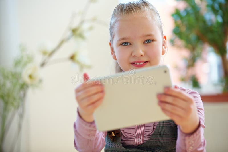 Child Playing with Tablet Computer Stock Image - Image of play ...