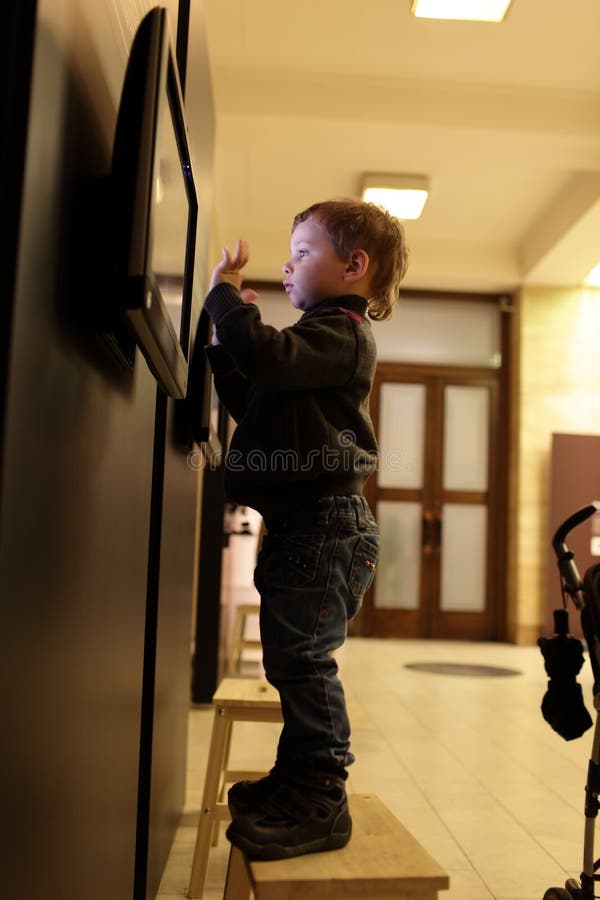 Child Playing with Touch Screen Stock Photo - Image of caucasian ...