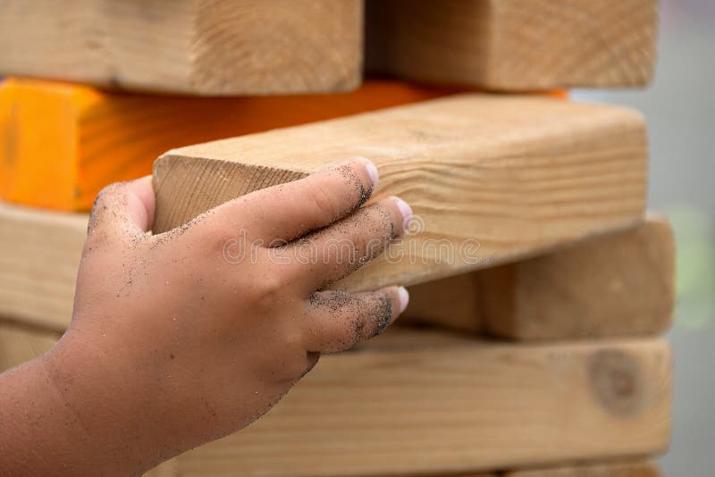 Child Playing with the Wood Game Stock Image - Image of choices, wood ...