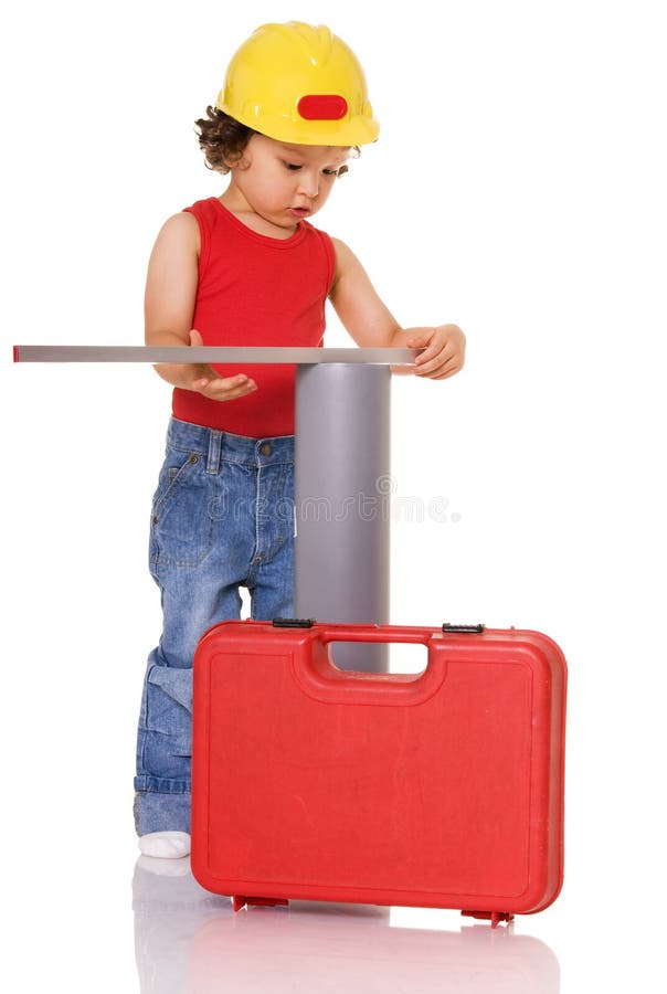 Baby with microscope. stock photo. Image of chemical, childhood - 4125630