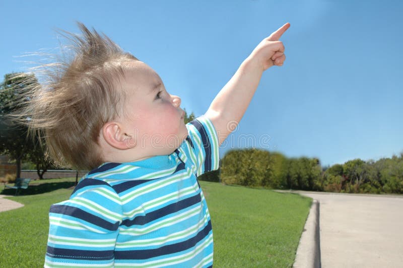 Child pointing stock image. Image of hair, male, future - 1491339