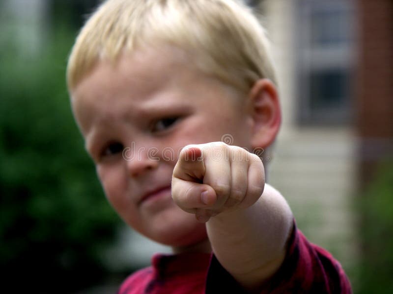 Child pointing stock image. Image of blond, telling, hand - 502165