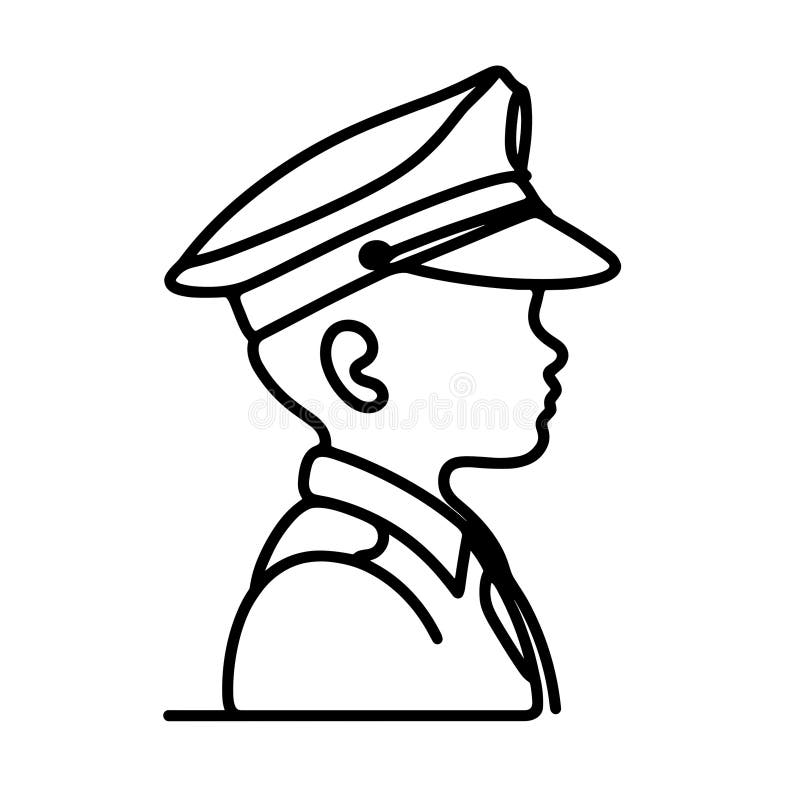 Child in Police Uniform Side Profile Illustration Stock Illustration ...