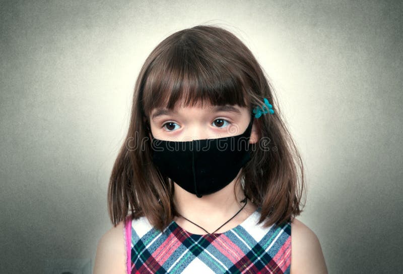 Child portrait with mask stock image. Image of covid19 - 239220855