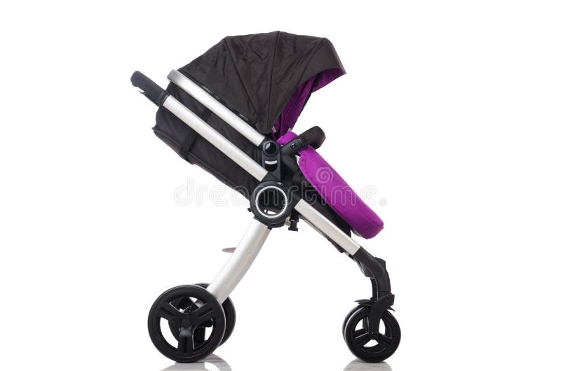 Child Pram Isolated on the White Background Stock Photo - Image of ...