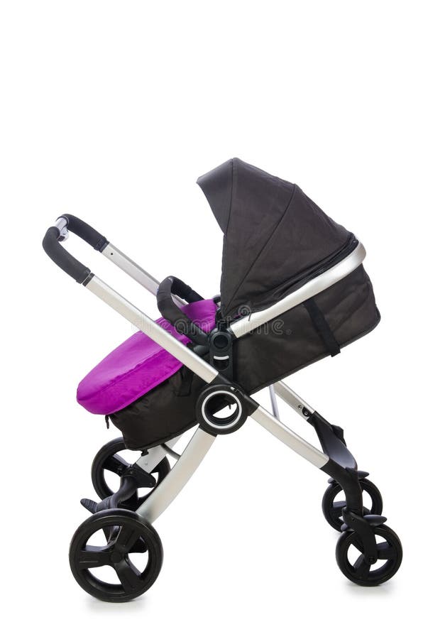 Child Pram Isolated on the White Background Stock Image - Image of ...