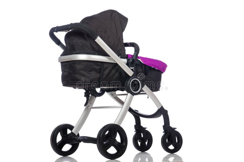 Child Pram Isolated on the White Background Stock Photo - Image of ...