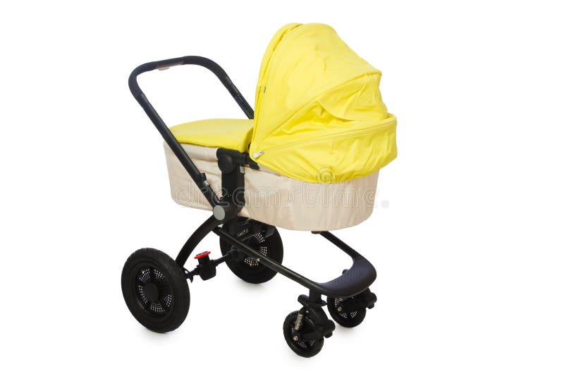 The Child Pram on the White Background Stock Photo - Image of childhood ...