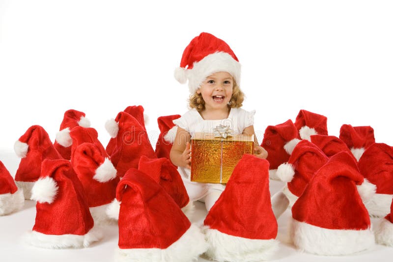 Child with present stock photo. Image of expectant, gift - 1380214