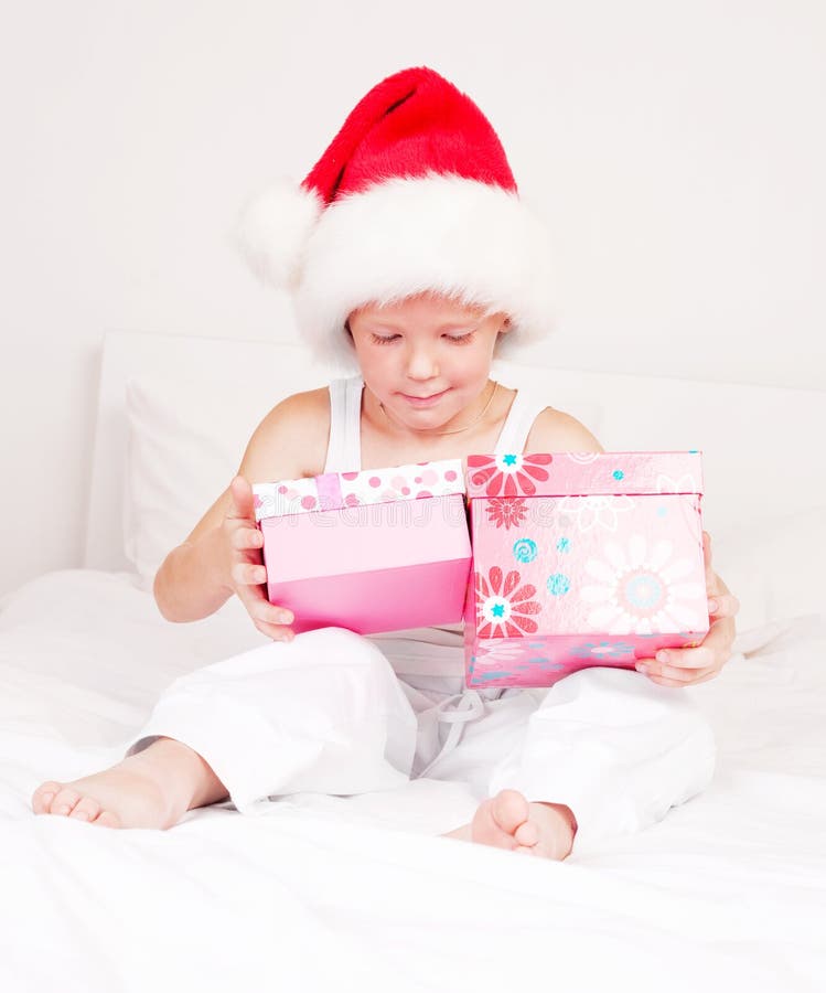 Child with presents stock image. Image of excitemant - 22331011