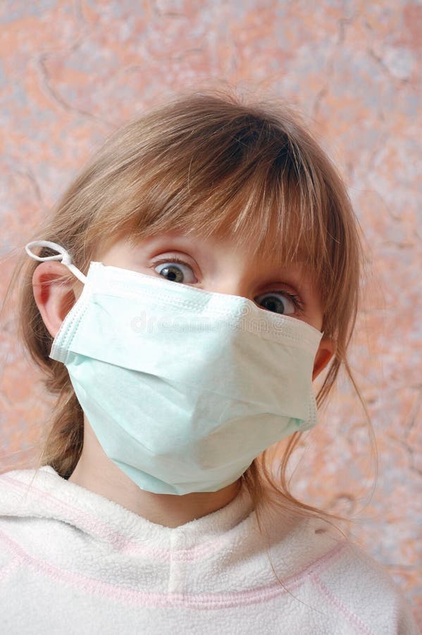Child with Pretection Flu Mask Stock Image - Image of protection ...