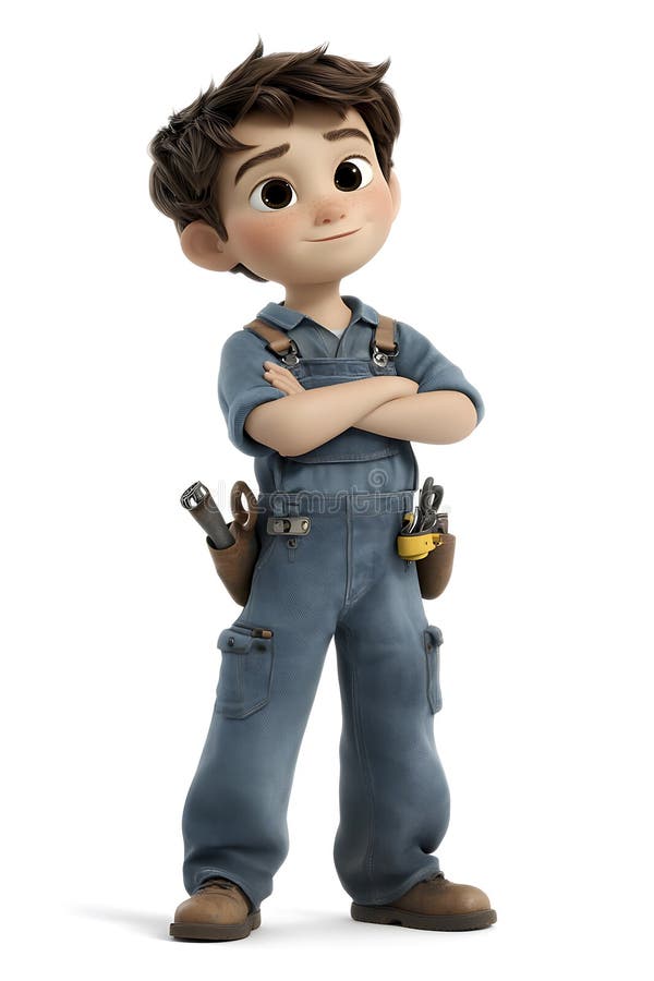 Child Prodigy Mechanic in Pixar-inspired Creativity Stock Image - Image ...