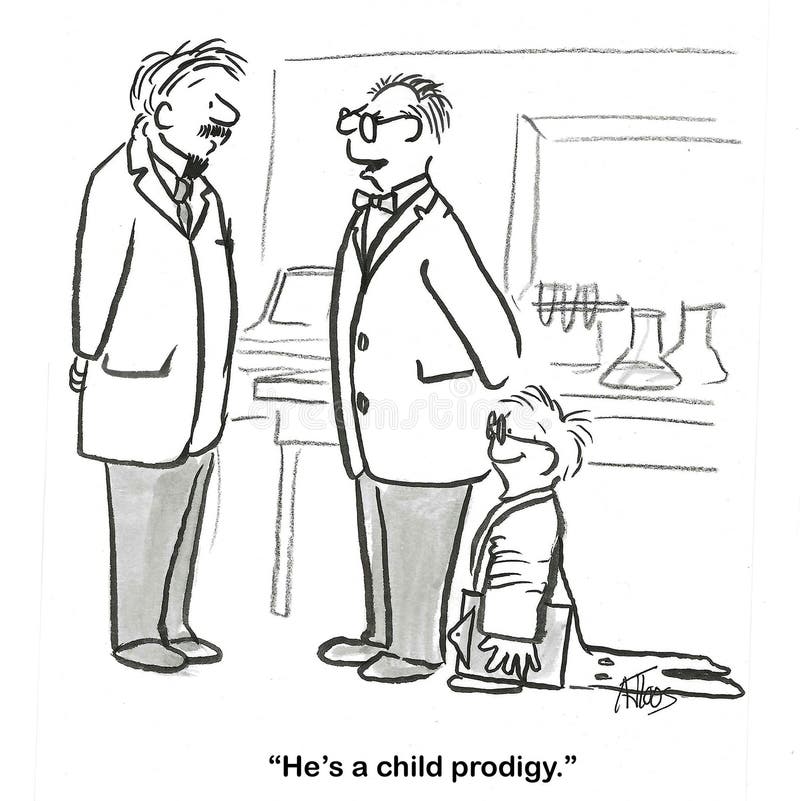 Child Prodigy To Work with Team Stock Illustration - Illustration of ...